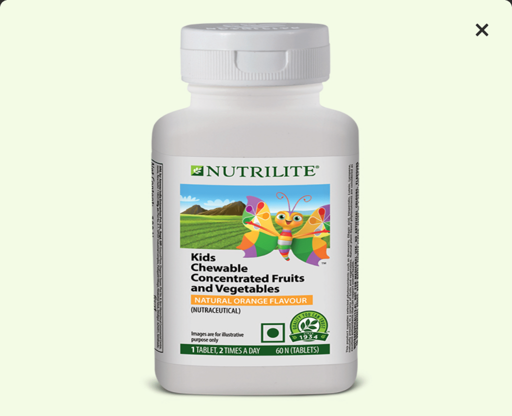 Amway Nutrilite Kids Chewable Concentrated Fruits & Vegetables - 60N ...
