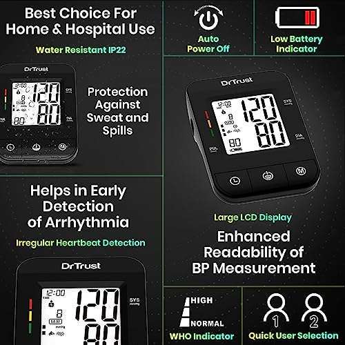 Dr Trust (USA) Fully Automatic Comfort Digital Blood Pressure BP ...
