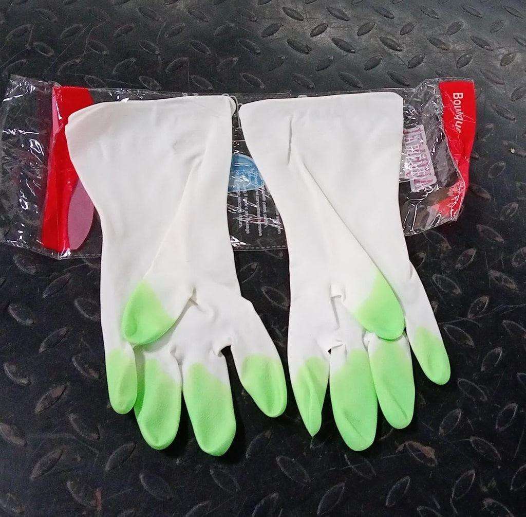 4934 Reusable Rubber Latex PVC Flock lined Elbow Length Hand Gloves ...